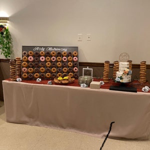 Large Tabletop Donut Wall W/STAND Holds 50 or 100 Doughnuts Bar Dessert ...