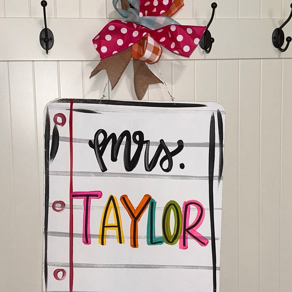 Personalized Teacher Door Hanger – Custom Classroom Door Sign – Teacher ...