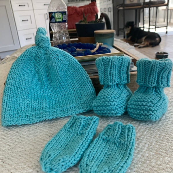 Baby Booties & Beanie Knitting Pattern Bundle X Beginner Friendly ...