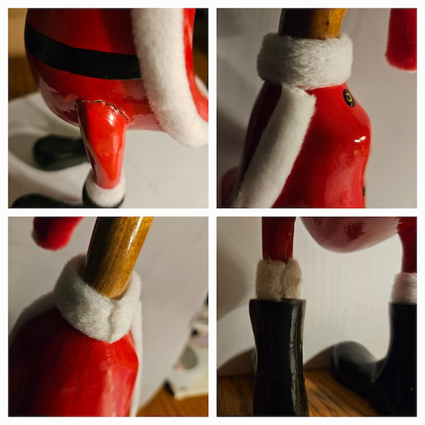 Christmas Jumper Duck Santa Duck Handmade Painted Wooden Bamboo Festive ...