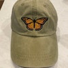 Monarch Butterfly Embroidered Hat, Baseball Cap, Sun Cap, Garden Cap ...