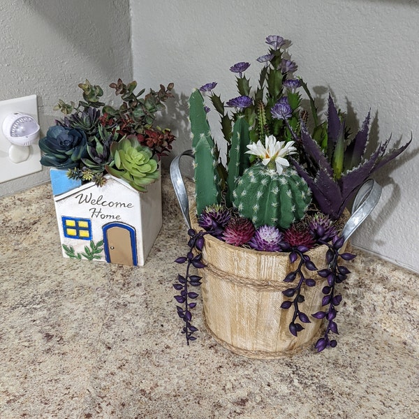 SECRET STASH Faux Succulent Hide-a-key Pot 7-1/2 Tall X 3-1/2 Wide hide ...