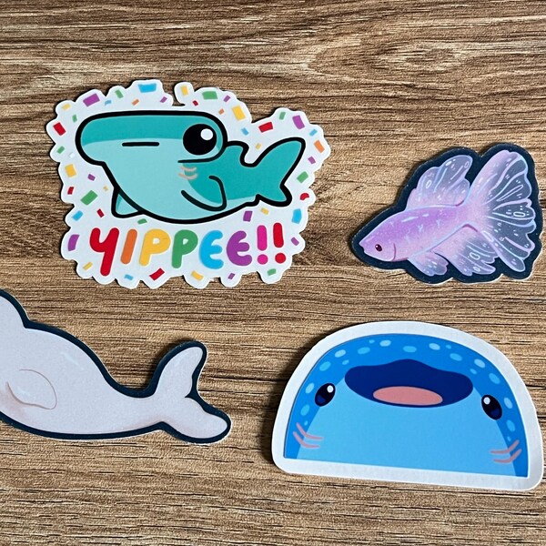 Hammerhead Shark "yippee!!" ⋆ Vinyl Glitter Sticker - Etsy