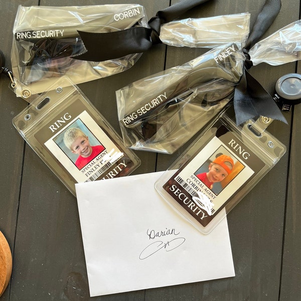 Ring Security Badge - Ring Bearer ID Badge - Wedding Ring Bearer ...