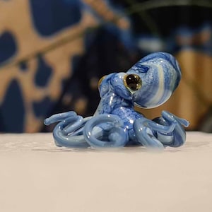 Small Glass Octopus Glass Figurine Miniature Octopus Little - Etsy