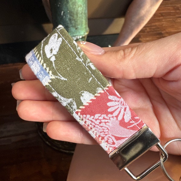 Patchwork Keychain Wristlet - Etsy