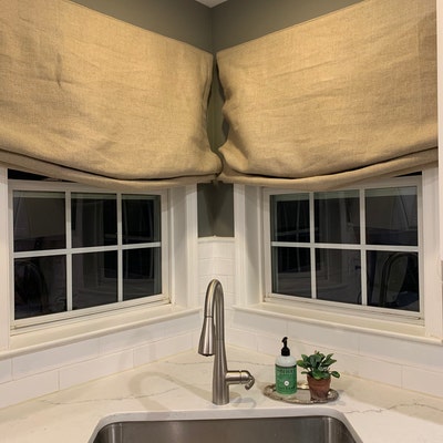 Custom Roman Shade, 100% Irish Linen, Relaxed Roman Shade, Roman Shade ...