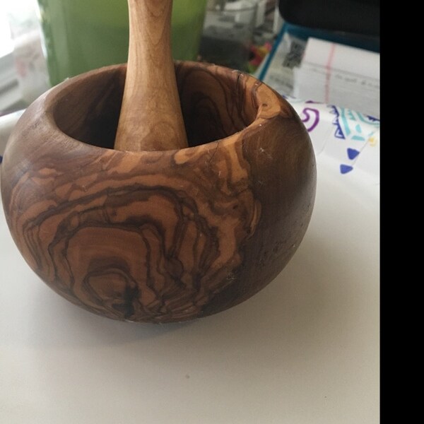 Großer Obstkorb mit Griff aus Olivenholz UNIKAT - Etsy.de