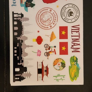 A5 Sticker Sheet Bali Landmarks Vinyl Stickers Indonesia Beach Sea ...