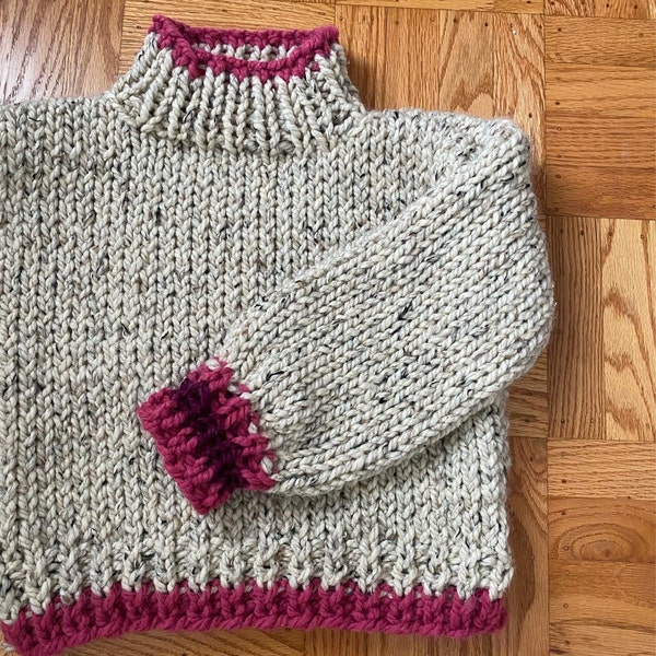 Knitting Pattern: Cozy Mock Neck Sweater, Cropped Fit, Super Chunky ...