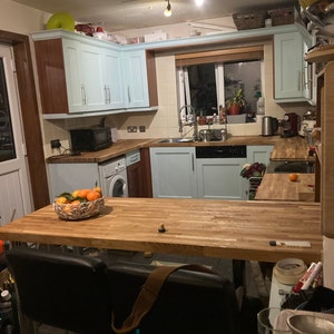 Solid Oak Kitchen Worktops 2M & 3M Lengths Free Cutting to Size Premium ...