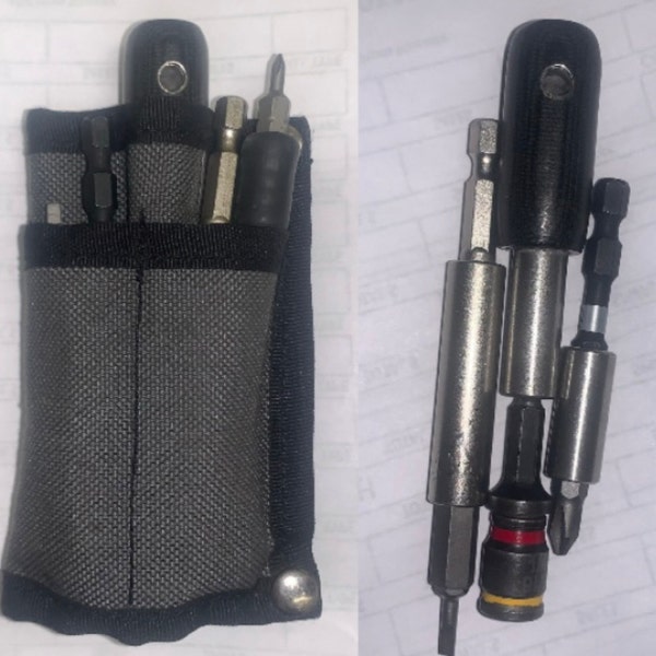 Pocket EDC Bit Driver Black Micarta Handle for Knife and Tool ...