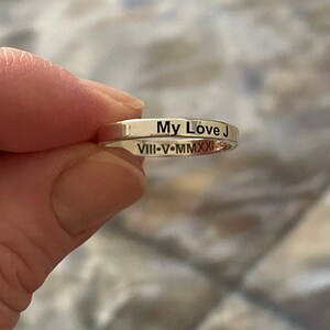 Engraved Rings Wedding Day Gift Personalized Rings Stacking | Etsy
