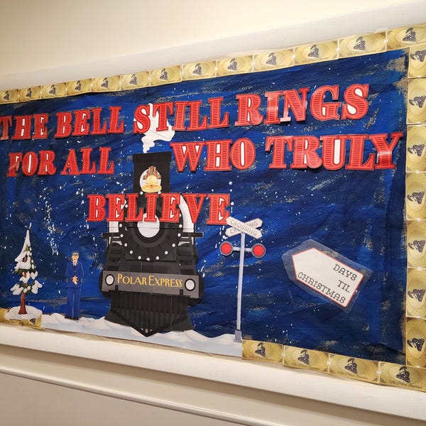 Bulletin Board Kit | Christmas Board | Jingle Bell | Train Hat Student ...