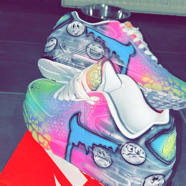 Custom Painted Air Max 90/sneakers/shoes/kicks/premium/personalised ...