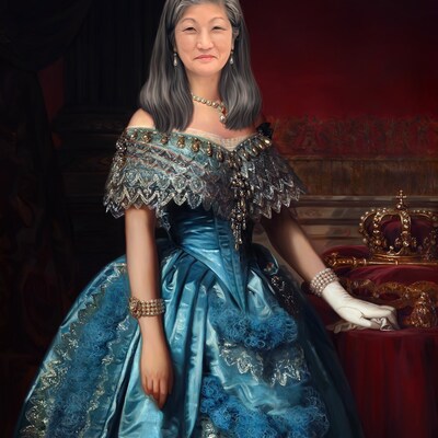 Custom Royal Portrait From Photo, Digital Historical Queen Portrait ...