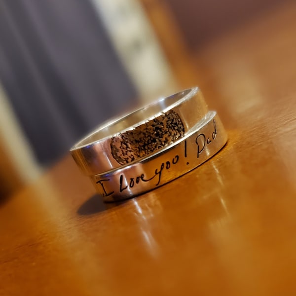 Personalized Finger Print Ring - Stacking Signature Ring - Actual ...
