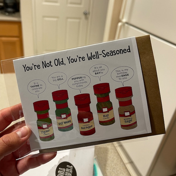 Spices Birthday Card Chef Cook Puns Greeting Card Punny Food - Etsy