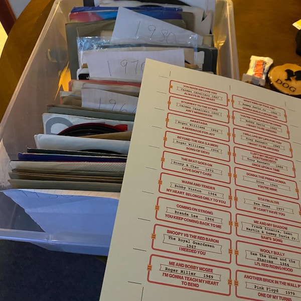 Editable Retro Jukebox Labels, Song and Artist Label, Customize With ...