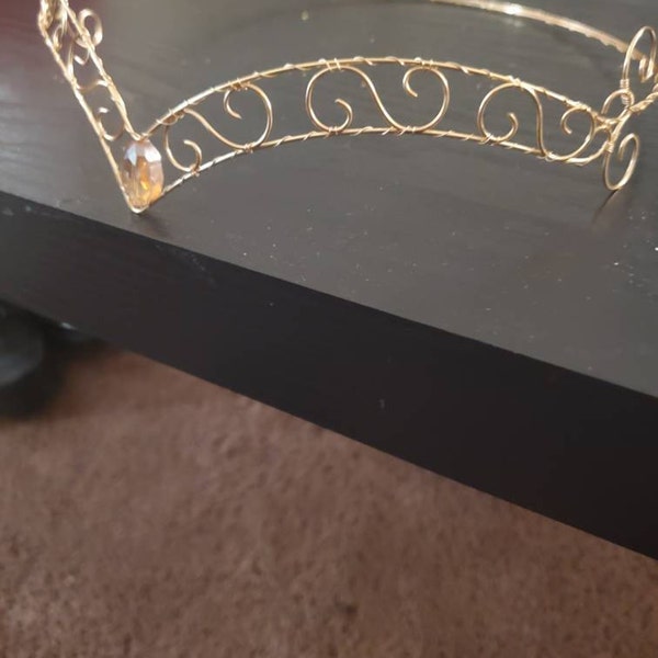 Red Crystal Forehead Tiara - Ruby Jewel Circlet - Elfin Crown - Fantasy ...