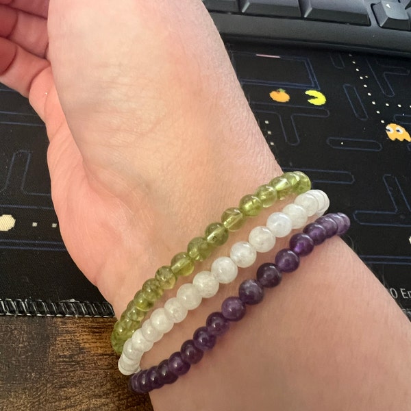 Rainbow Pride Black Onyx Handmade Crystal Bracelet LGBTQ, Natural ...