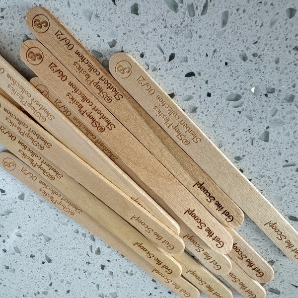 Custom Engraved Wood Standard 4.5" Popsicle Sticks (WAXED ...