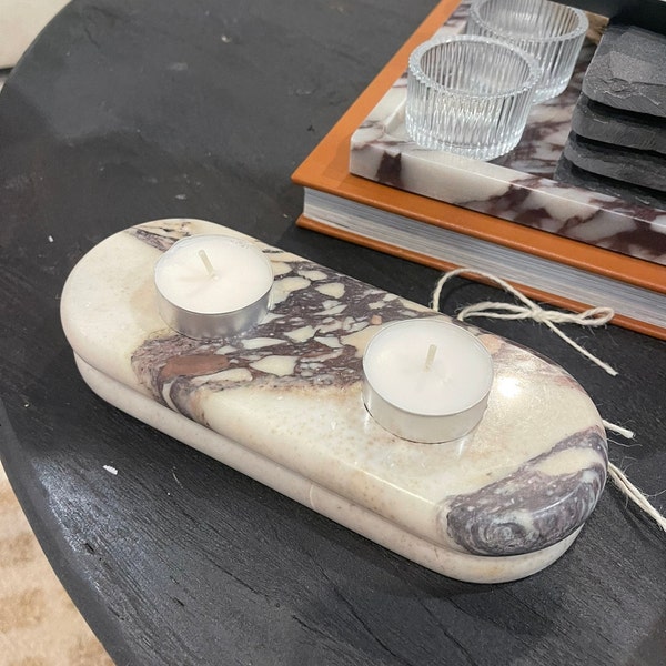 Calacatta Viola Solid Marble Rectangle Tray, Natural Marble Organizer, Catch-all Tray, Elegant ...