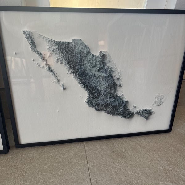 Korea Topographic Map Poster | Minimalist Original Design | Giclee Wall ...