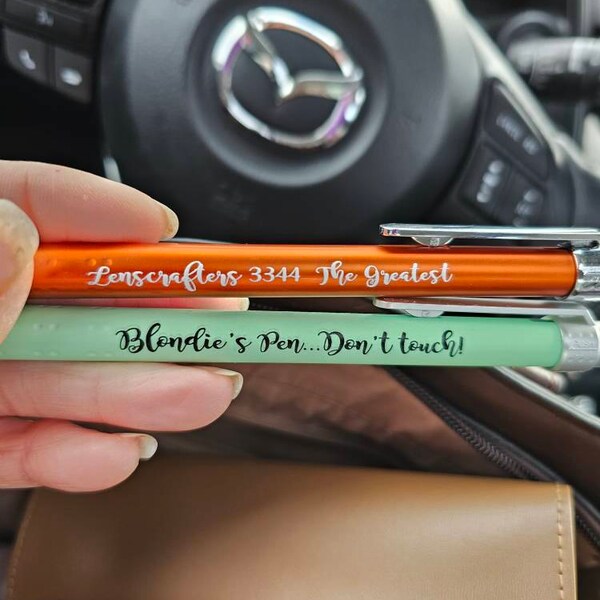 12 Custom Printed Pastel Bright Vibes Imprinted Pens Personalized ...