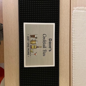 Personalized Cocktail Bar With Drinks Bar Mat, Customized Bar Mat, Home ...