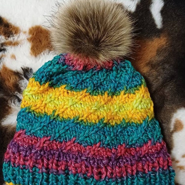 KNITTING PATTERN - the Gales of November Hat, Super Bulky Knit Hat ...