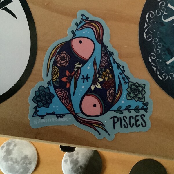 Vinyl Sticker | Pisces | Zodiac Astrology Weatherproof Decal | Gifts ...