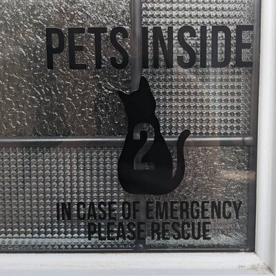 Emergency Pet Rescue Window Sticker Pets Inside Rescue Decal for Dog ...