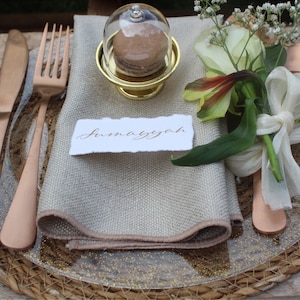 Table Numbers Printed on Handmade Paper With Gold Silver or - Etsy