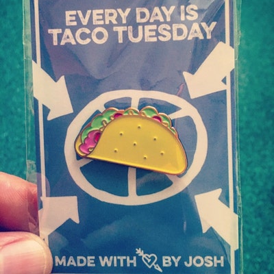 Soft Enamel Taco Pin - Etsy
