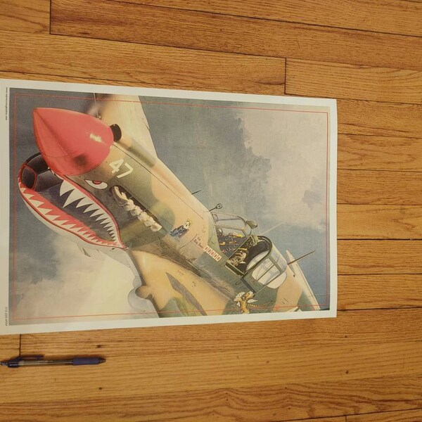 Vintage Reproduction Poster P 40 Warhawk Airplane - Etsy