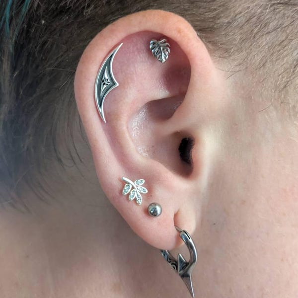 Versteckte Goth Helix Ohrring • Knorpel Helix Piercing 18G 16G ...