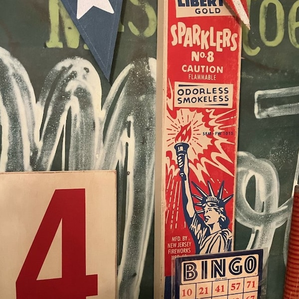 Vintage Sparklers Sign: Hand-painted Patriotic Decor - Etsy