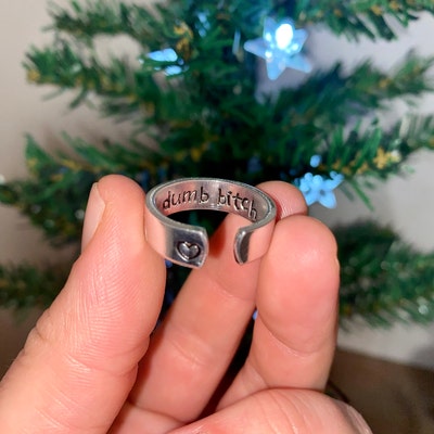 Hidden Swear Word, Adjustable Aluminum Metal Stamped Ring, Creep Ring ...
