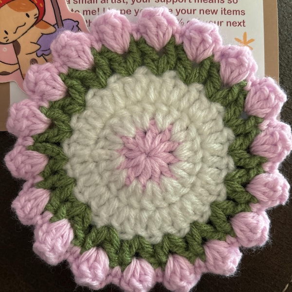 Tulip Coasters | Crochet Flower Coaster for Cozy Desk Setup Cute ...