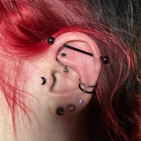 16g Small Star Titanium Internally Threaded Minimalist Flat Rook ...