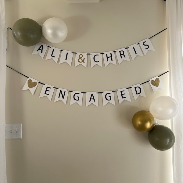 Engagement Party Decorations Bridal Shower Banner Personalized ...