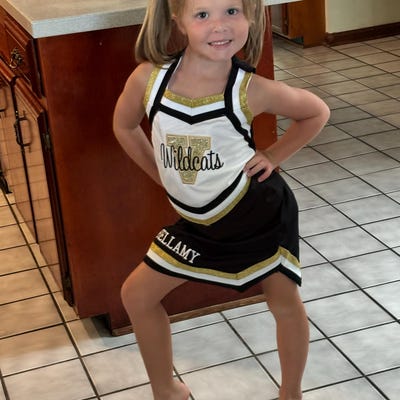 Navy & Red Cheer Uniform, Customized Cheerleading Uniform, Girls Cheer ...