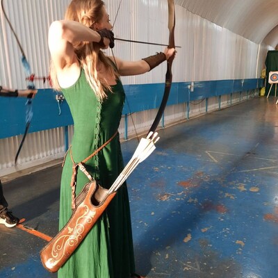 Real Leather Side Quiver With Phoenix Motif / Archer Equipment ...