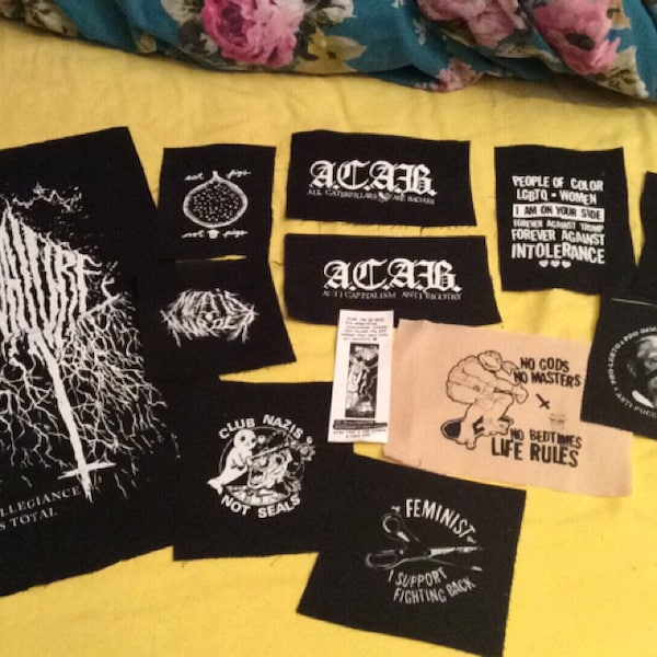 Mother Nature Black Metal BACK PATCH Huge Punk Diy Vegan Pro Tree Anti ...