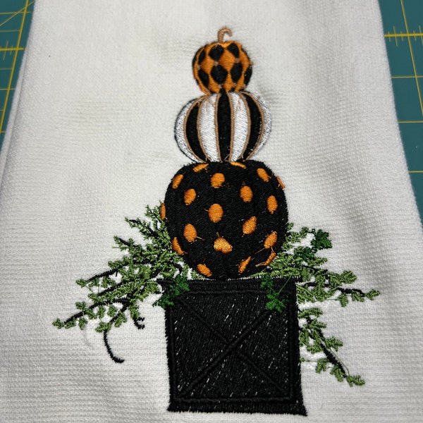 Pumpkin Topiary Embroidery Design - Embroidery Design File - Fall ...