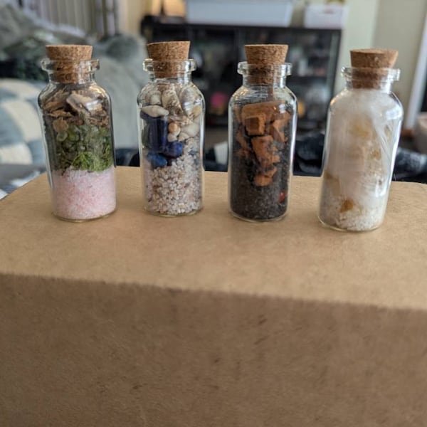 4 Elements Spell Jars Set - Earth, Air, Fire, Water: Perfect for Altar ...