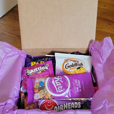 Purple Gift Box Purple Themed Snack Care Package Thinking of You Easter ...