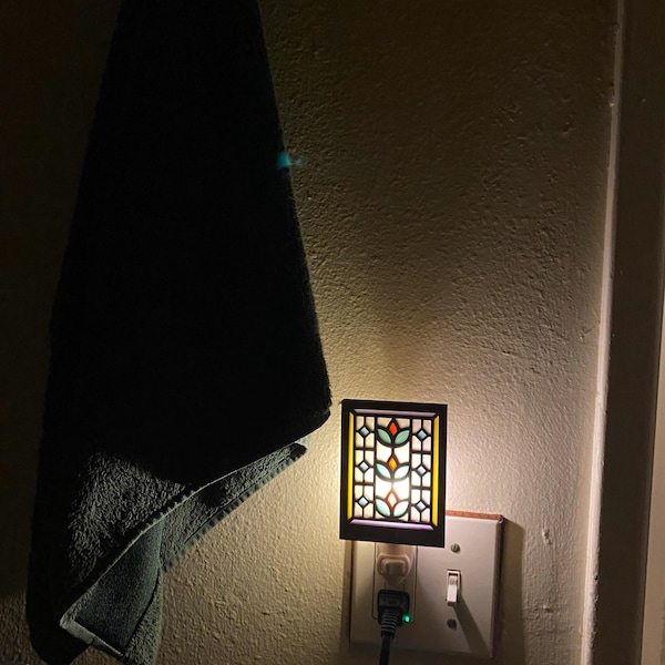 Stained Glass Window Night Light, Unique Home Decor, Kitchen and ...
