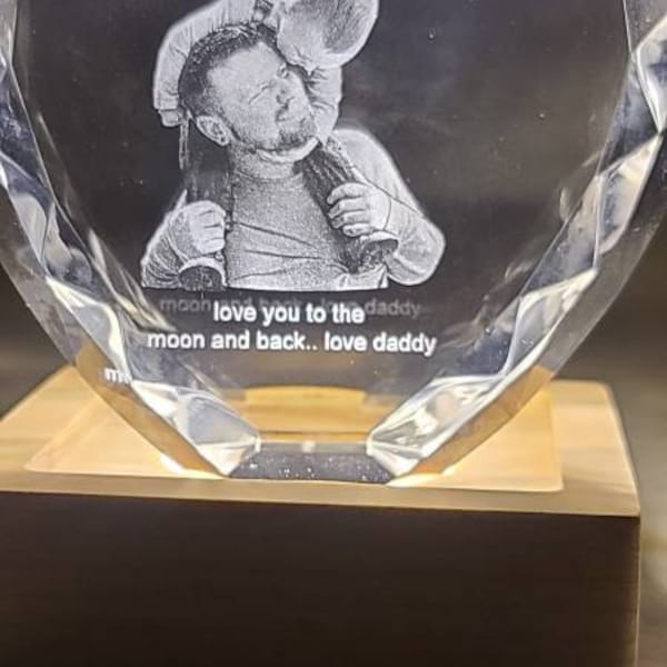 3D Crystal Photo Portrait Personalized With Your Photo, Personalized 3D ...